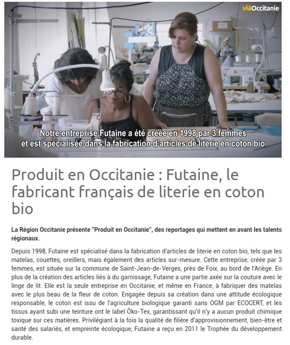 Futaine dans reportage vidéo de la chaîne Via Occitanie